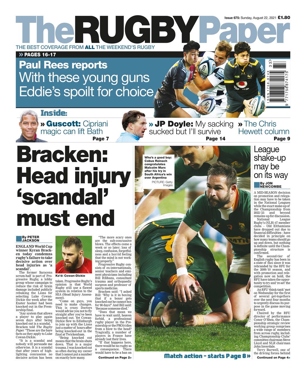 The Rugby Paper Magazine - 22 Aug 2021 Back Issue