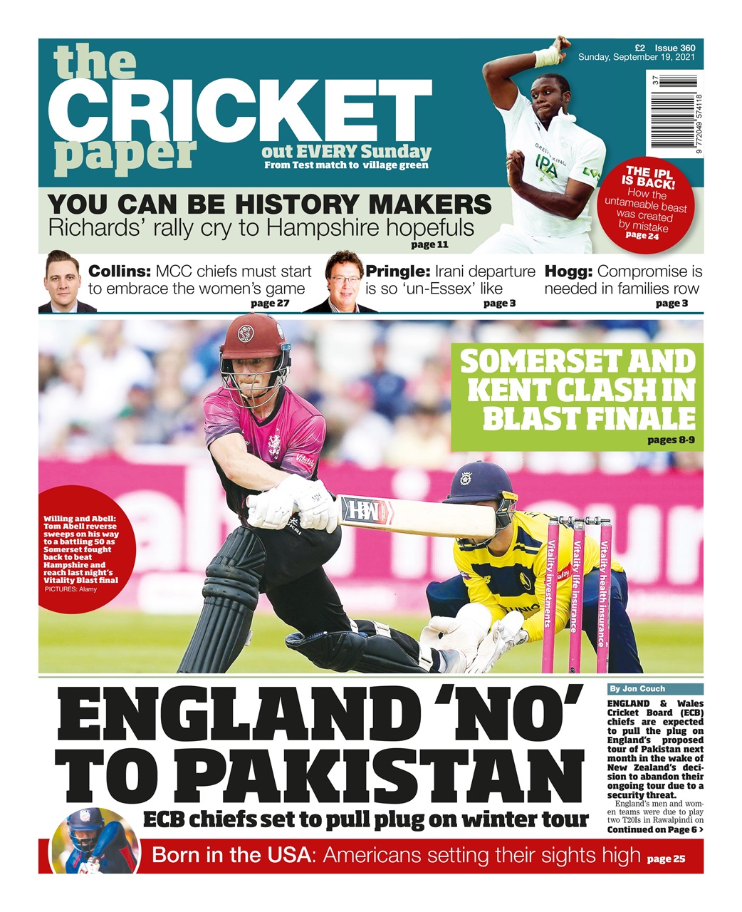 The Cricket Paper Magazine - 19th September 2021 Back Issue