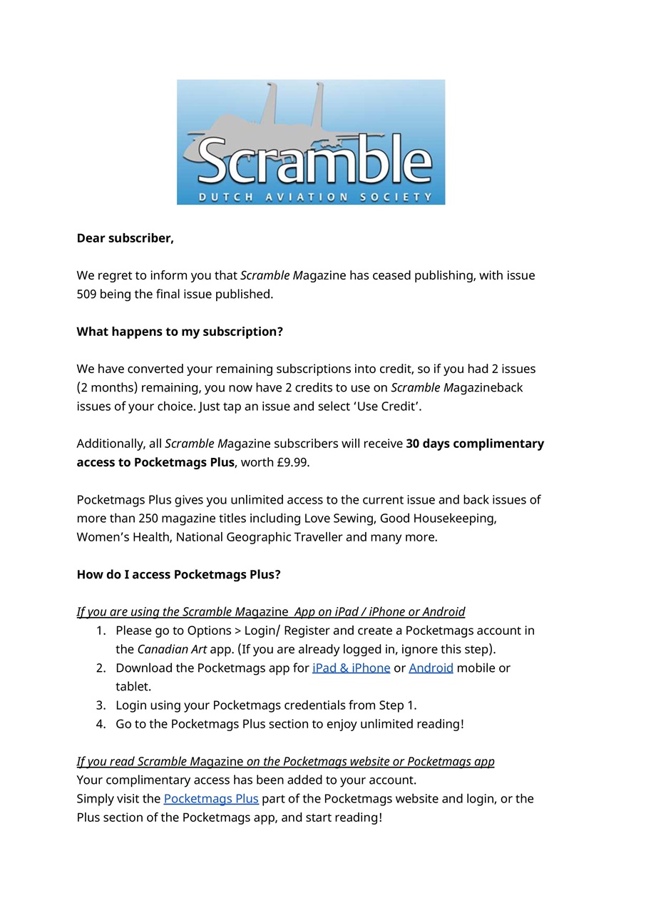 Scramble Magazine - Important Information Special Issue