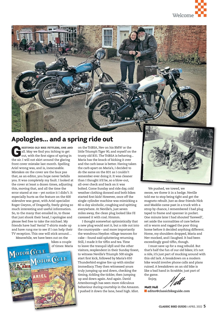 Classic Bike Guide Magazine - 382 - April 2022 Subscriptions | Pocketmags