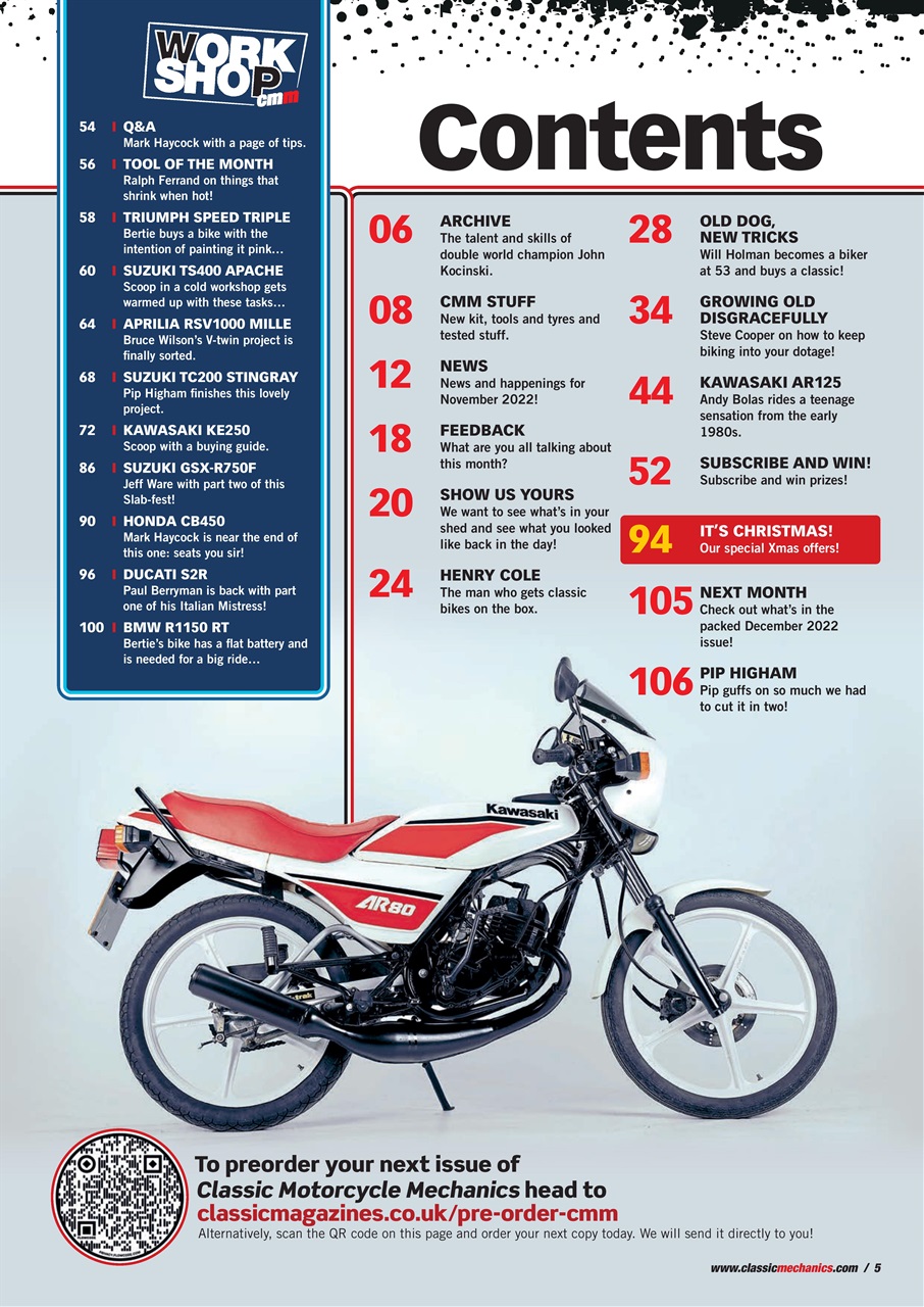 Classic Motorcycle Mechanics Magazine - 421 - November 2022 Back Issue