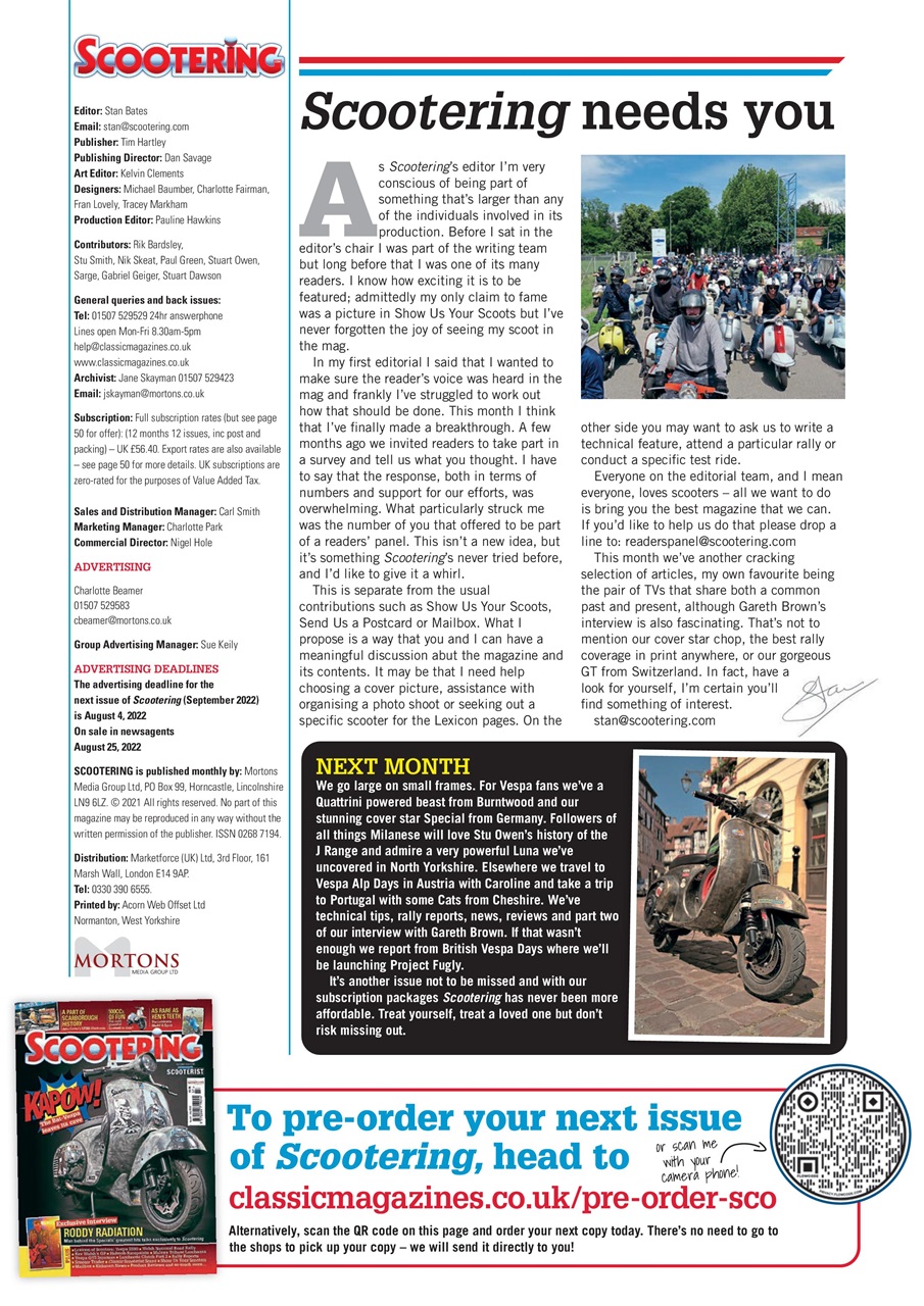 Scootering Magazine - August 2022 Back Issue