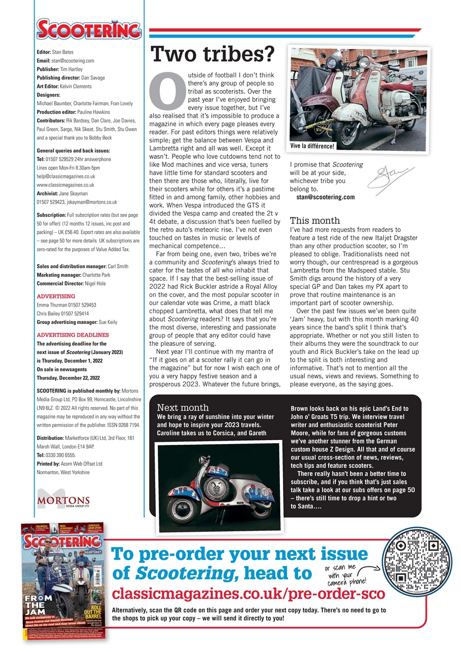 Scootering Magazine - December 2022 Back Issue