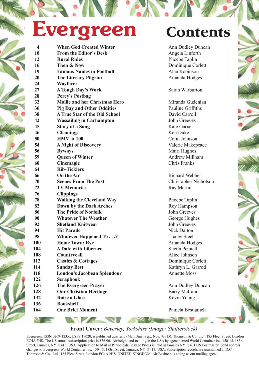 Evergreen Magazine - Winter 2021 Back Issue