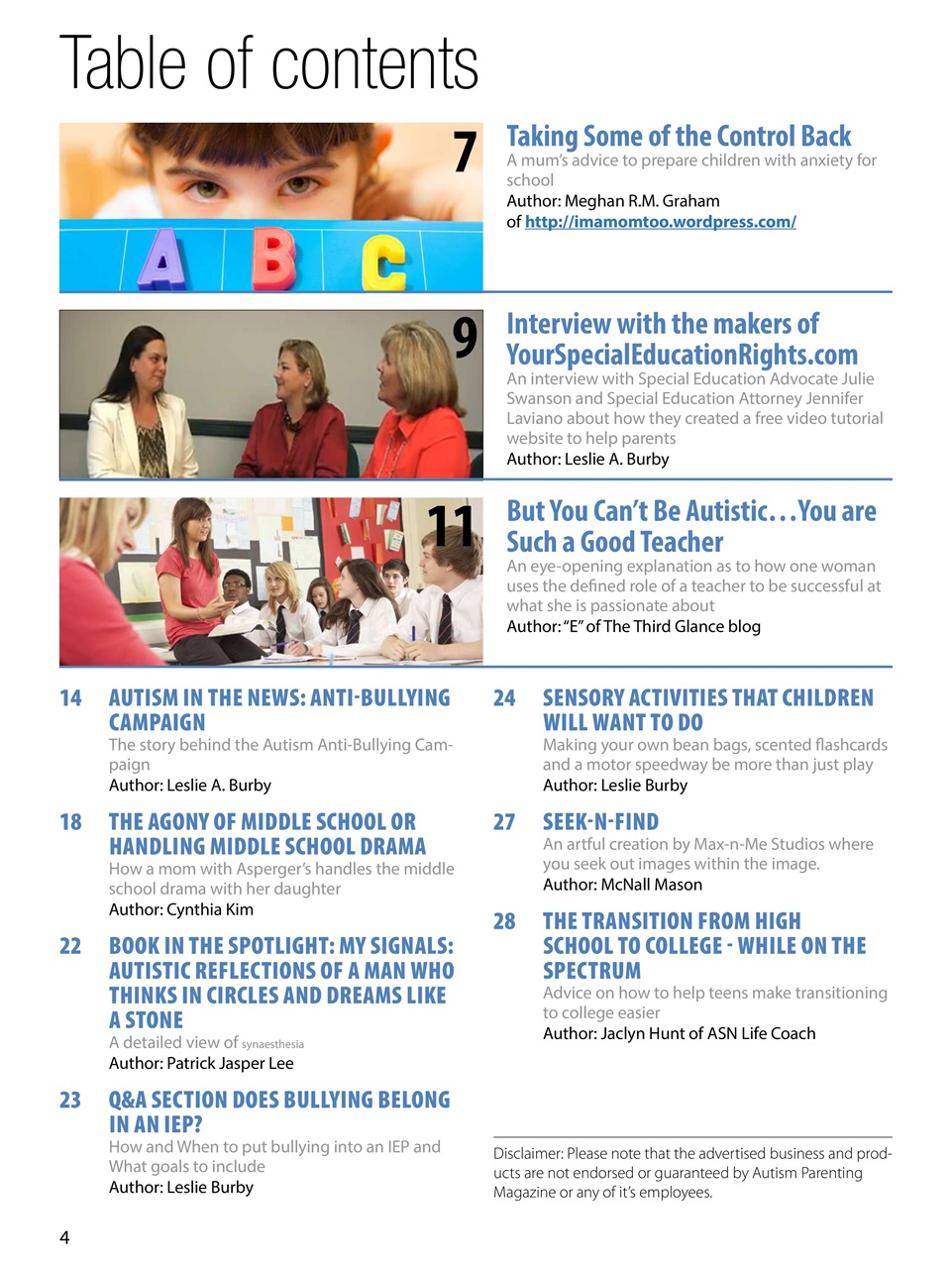 Autism Parenting Magazine - Issue 10 Special Issue