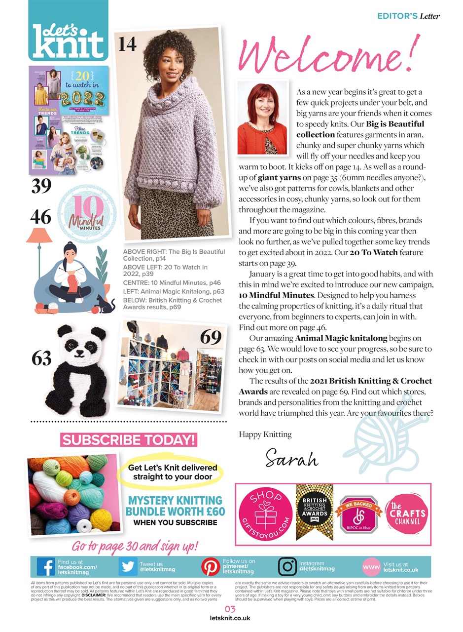 Let's Knit Magazine - Jan-22 Back Issue