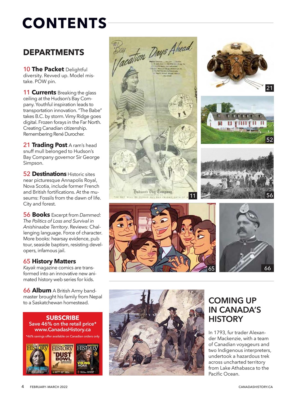 Canada's History Magazine - Feb/Mar 2022 Back Issue