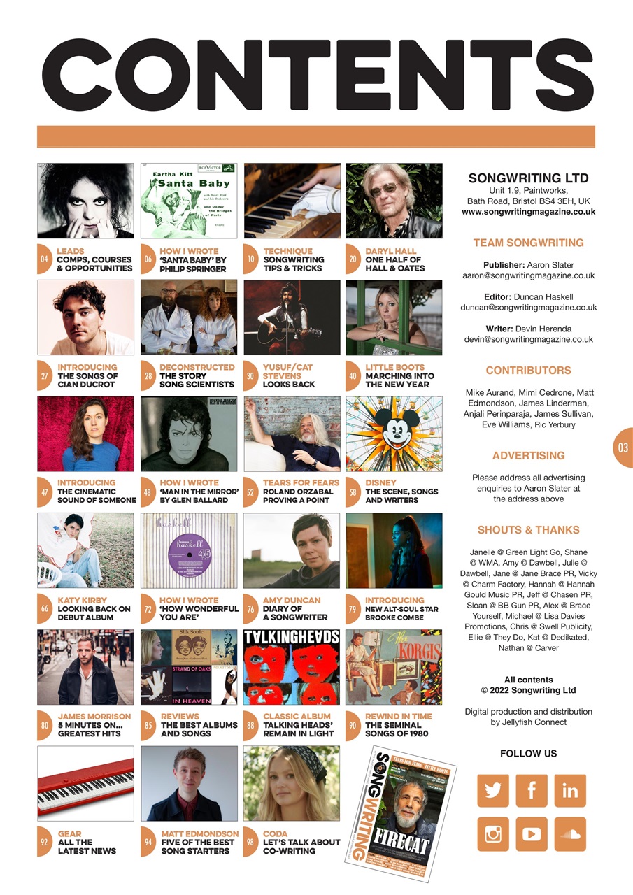 Songwriting Magazine - Winter 2022 Subscriptions | Pocketmags