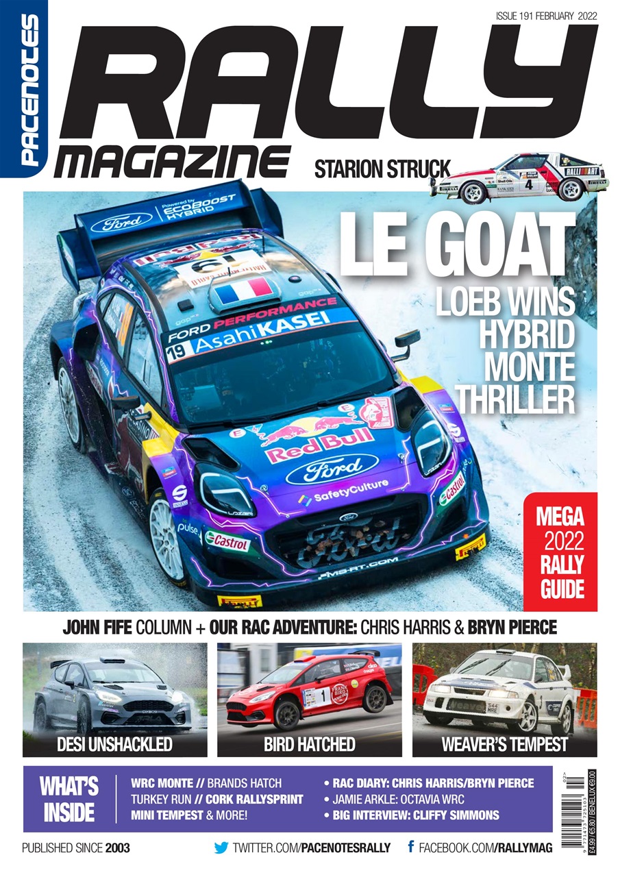 Pacenotes Rally magazine - Issue 191 - Feb 2022 Back Issue
