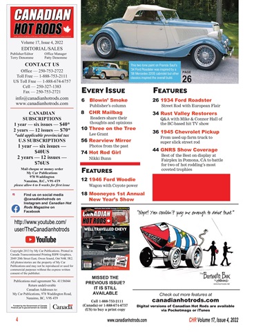 Canadian Hot Rods Magazine - APRIL/MAY 2022 Subscriptions | Pocketmags