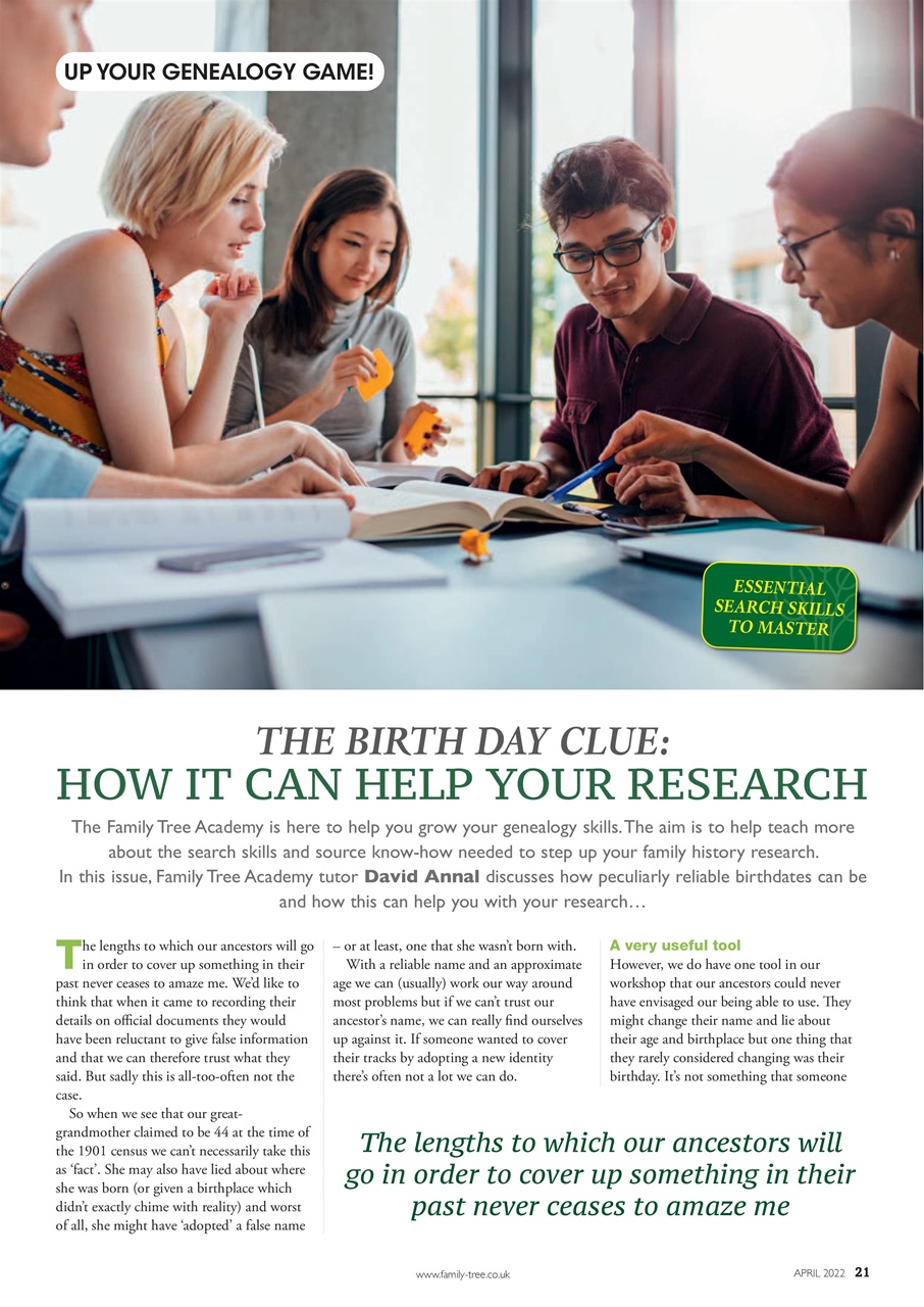 Family Tree Magazine - Family Tree April 2022 Back Issue