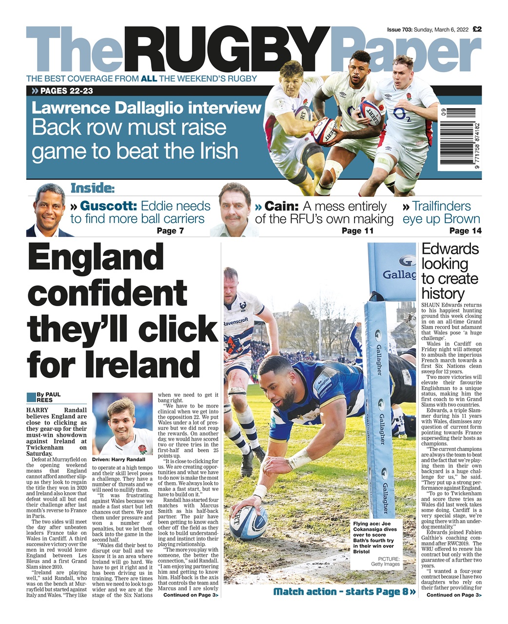 The Rugby Paper Magazine - 6 Mar 2022 Back Issue