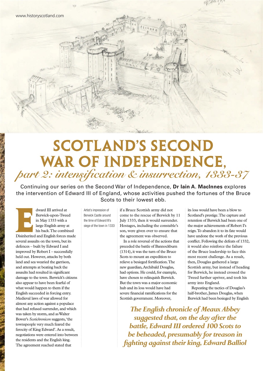 History Scotland Magazine - Scotland's Second War of Independence (1332 ...