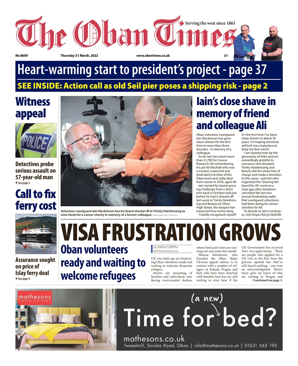 The Oban Times & Lochaber Times Magazine - 31st March, 2022 Back Issue