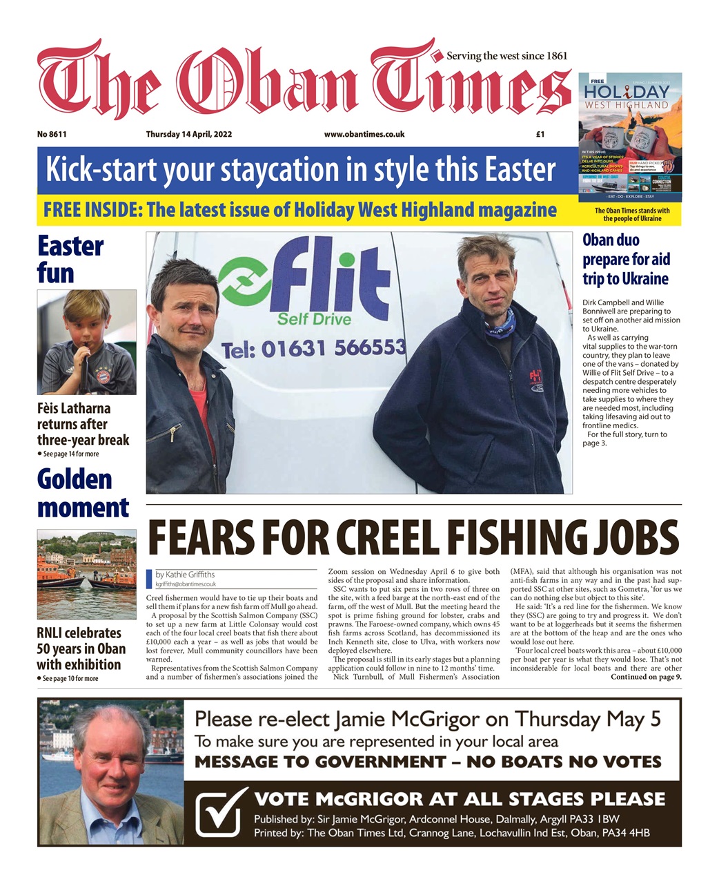The Oban Times & Lochaber Times Magazine - 14th April 2022 Back Issue