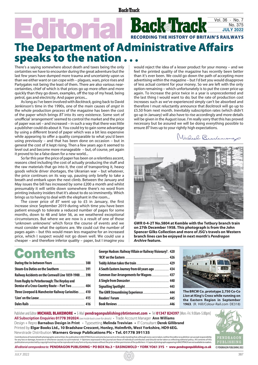 Backtrack Magazine - July 2022 Subscriptions | Pocketmags