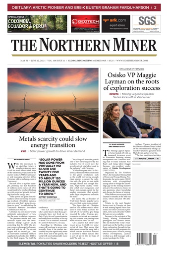 The Northern Miner Magazine - Vol. 108 No. 11 Back Issue