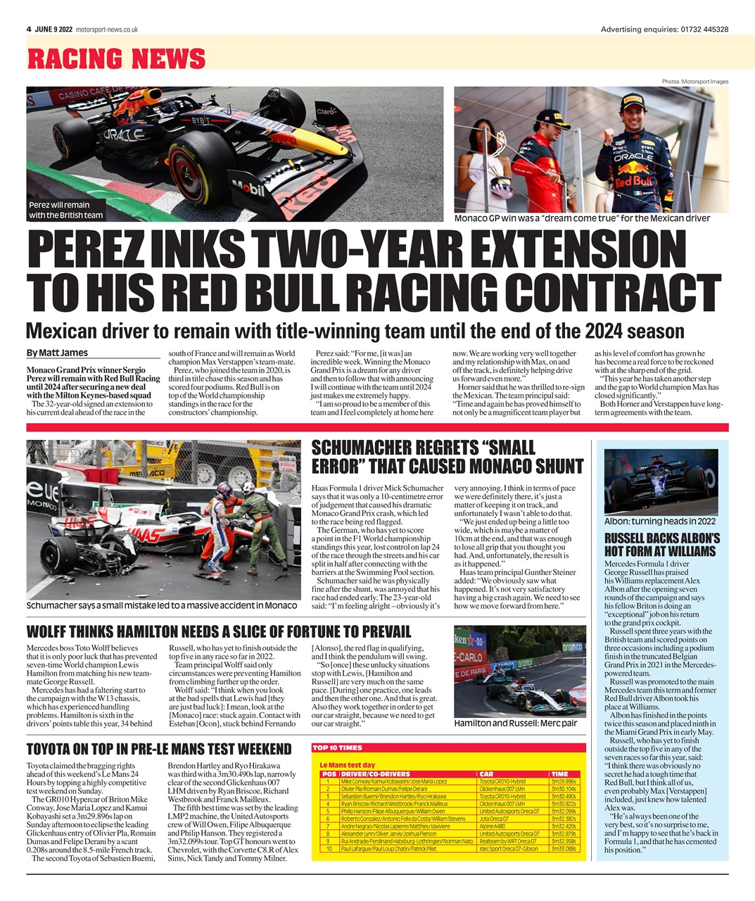 Motorsport News Magazine - 09-Jun-22 Back Issue
