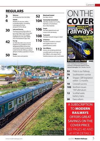 Modern Railways Magazine - July 2022 Subscriptions | Pocketmags