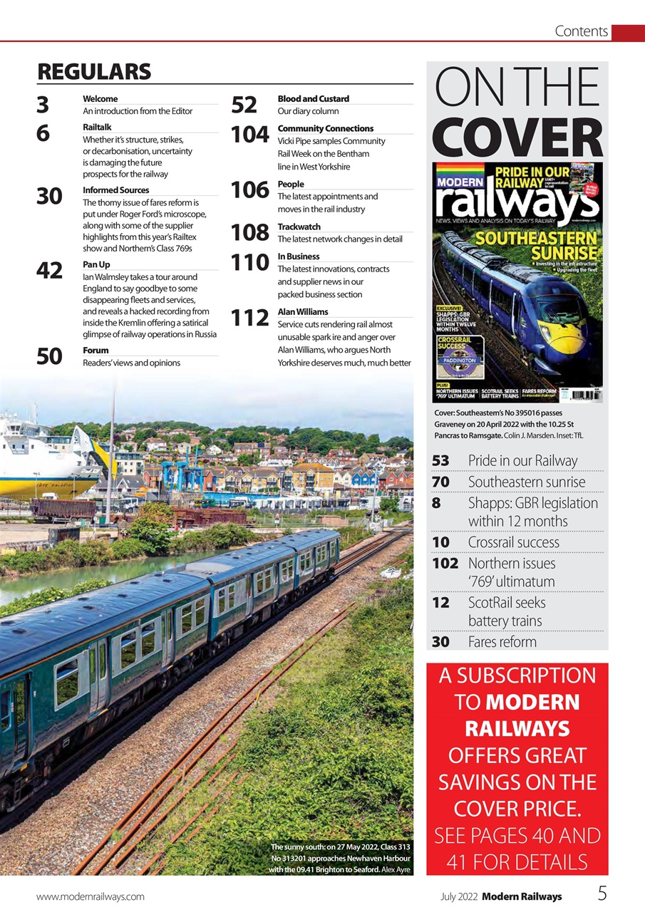 Modern Railways Magazine - July 2022 Subscriptions | Pocketmags