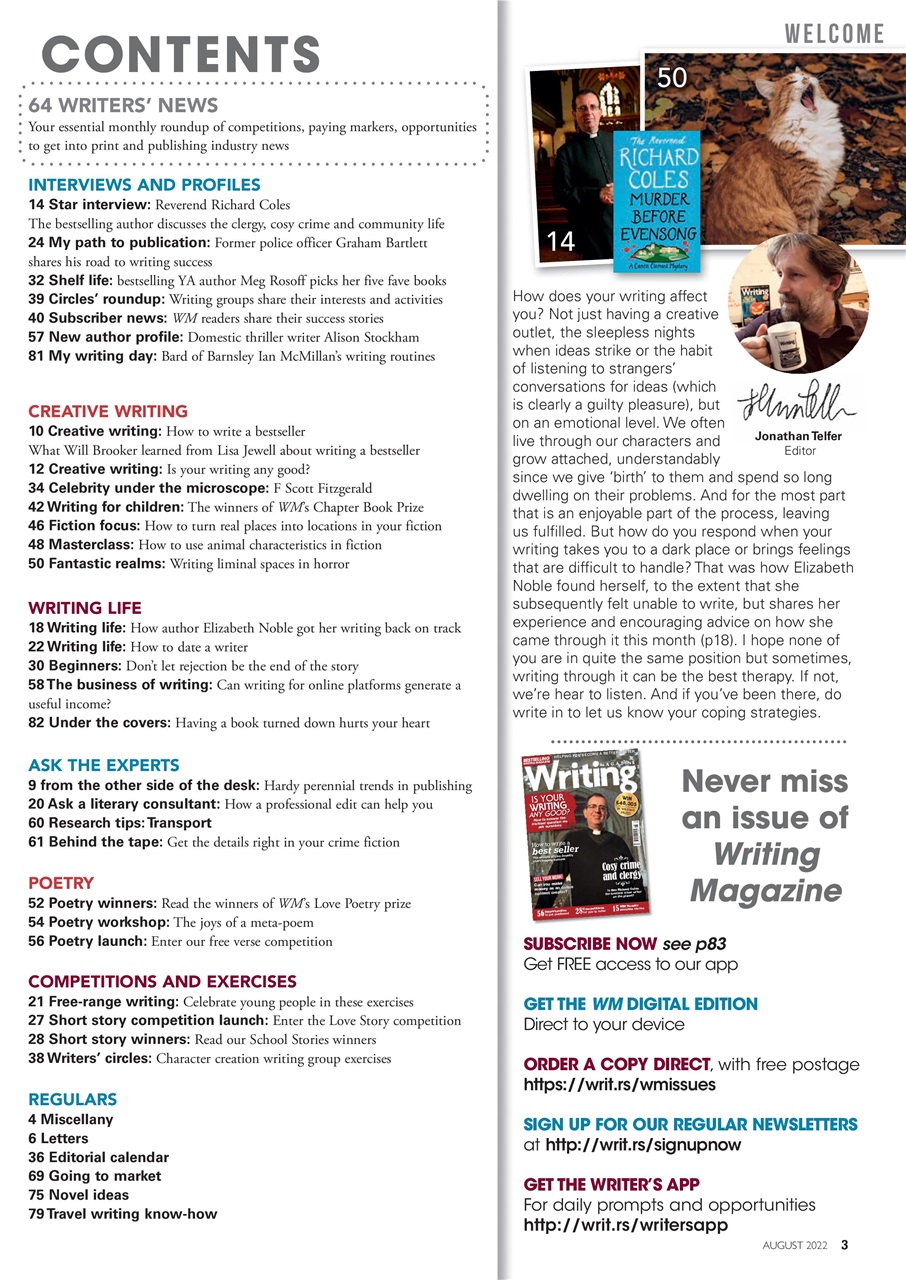 Writing Magazine - August 2022 Subscriptions | Pocketmags