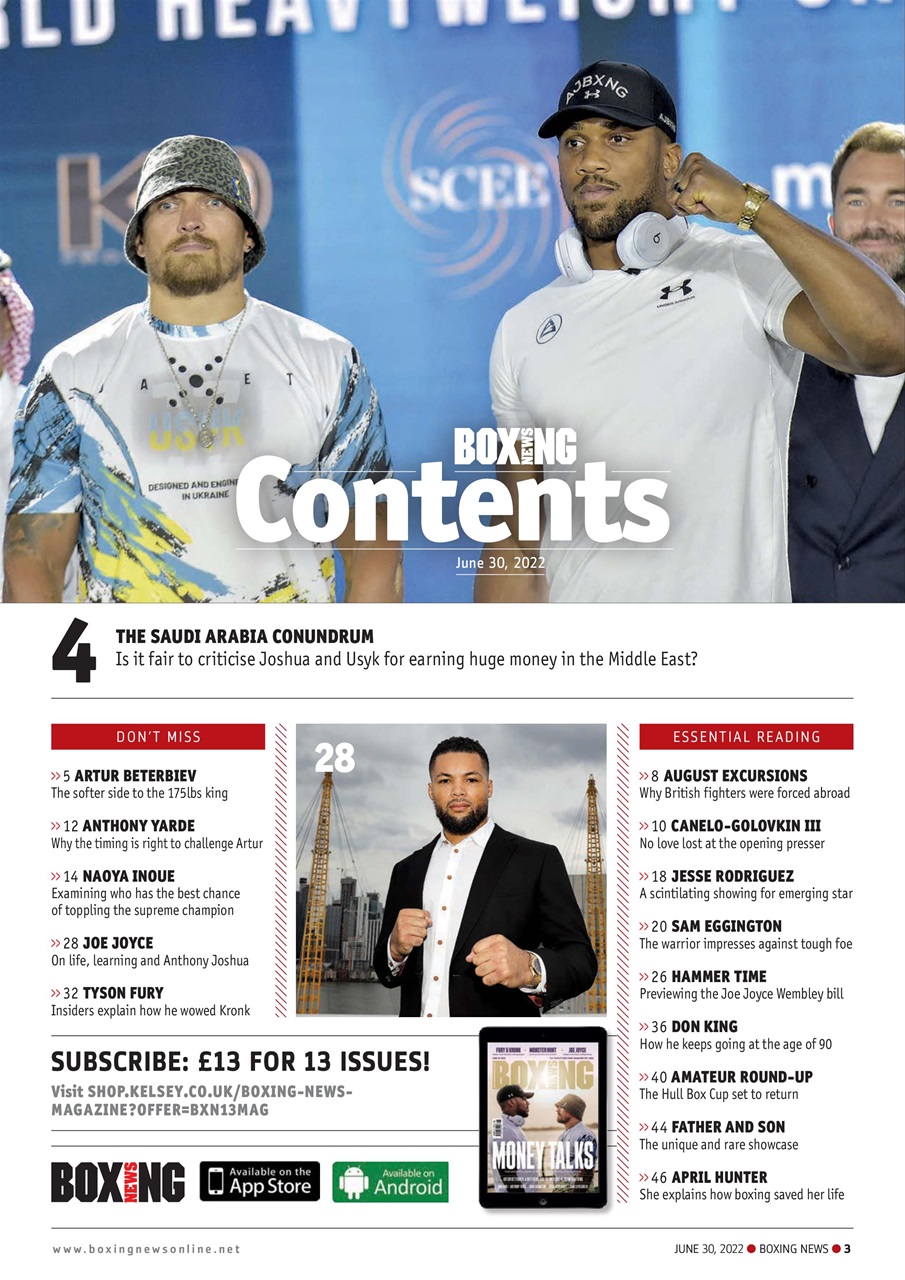 Boxing News Magazine - June 30 2022 Subscriptions | Pocketmags