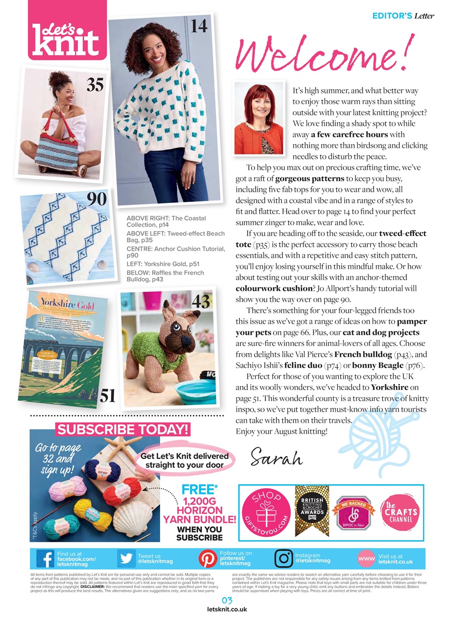 Let's Knit Magazine - Aug-22 Subscriptions | Pocketmags