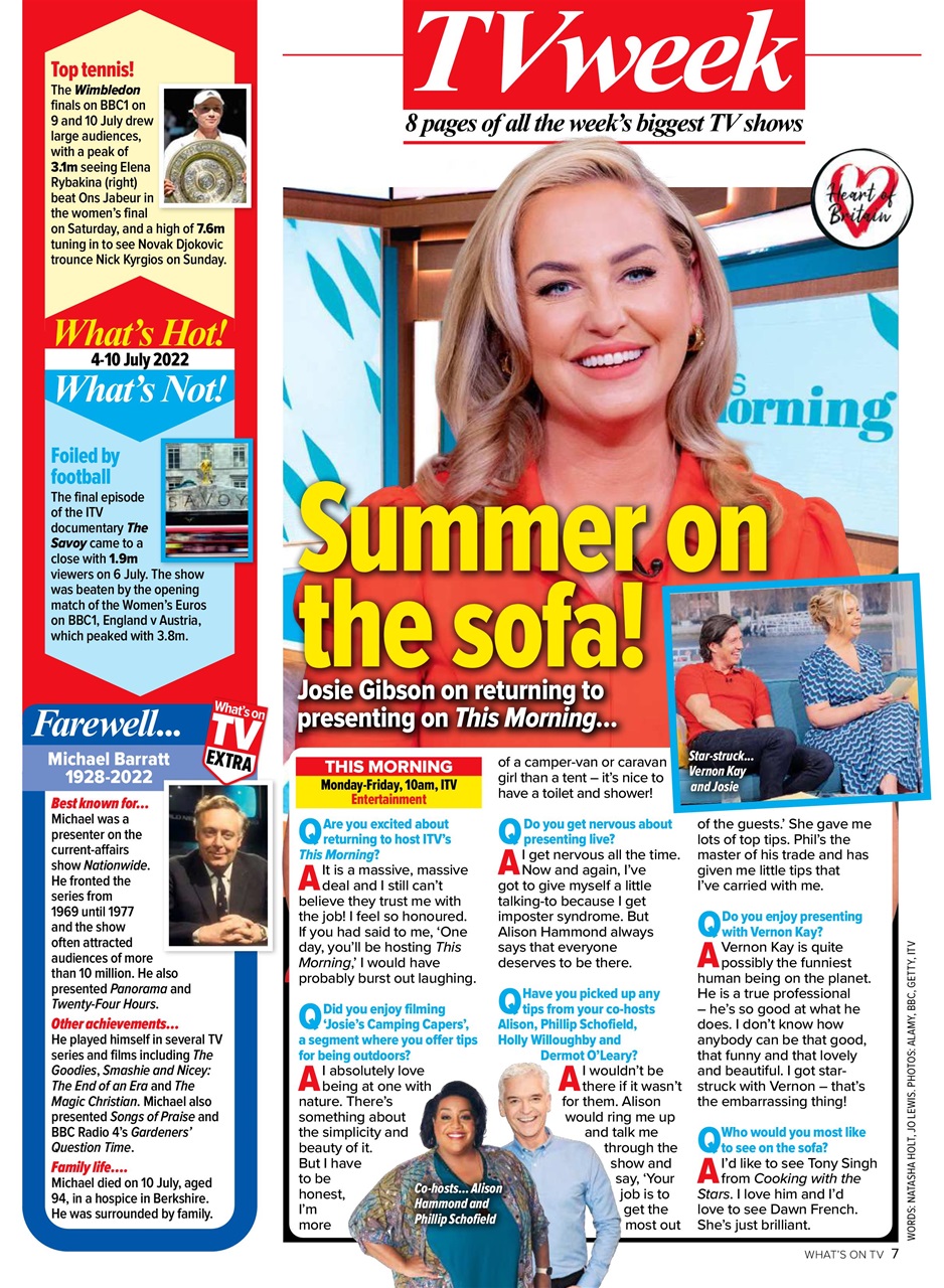 What's on TV Magazine - 23-Jul-2022 Subscriptions | Pocketmags