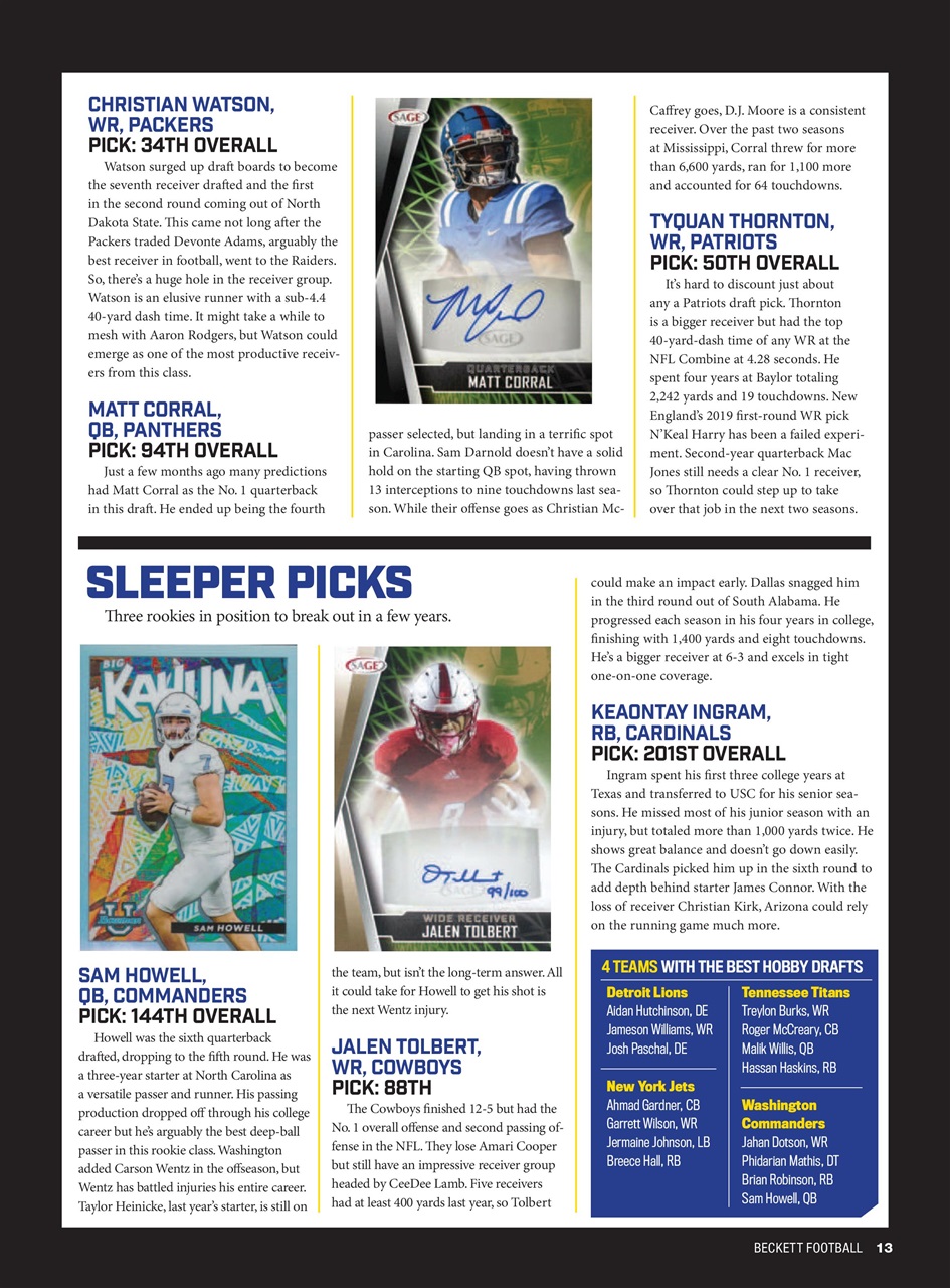 Beckett Football Magazine - September 2022 Subscriptions | Pocketmags