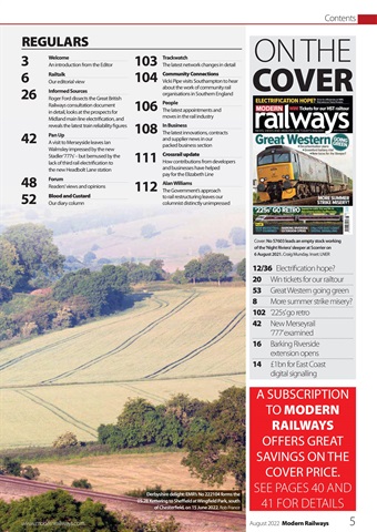 Modern Railways Magazine - August 2022 Subscriptions | Pocketmags