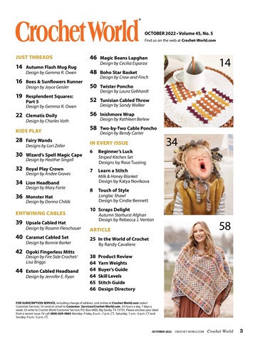 Crochet World Magazine - October 2022 Subscriptions | Pocketmags