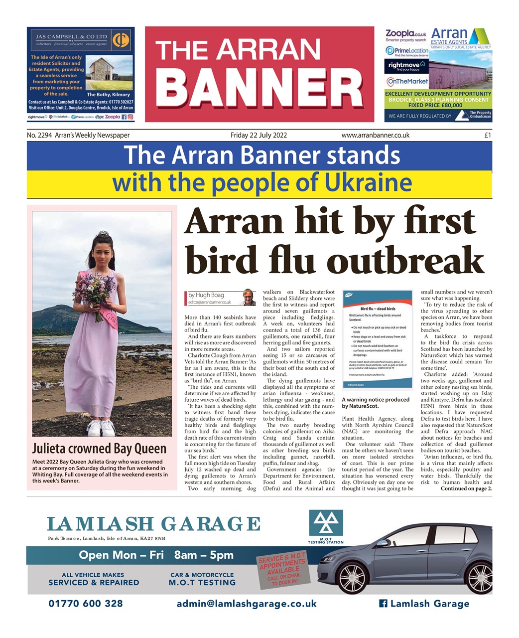 Arran Banner Magazine - 22/07/2022 Back Issue