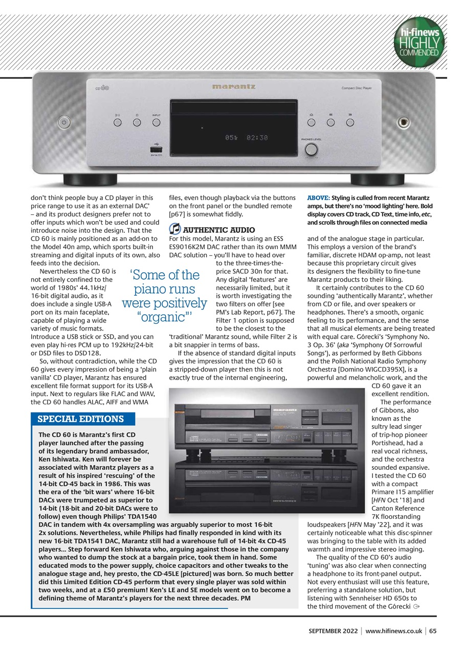 Hi-Fi News Magazine - September 2022 Subscriptions | Pocketmags