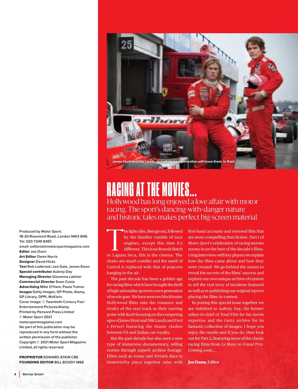 Motor Sport Magazine - Racing at the Movies 1 Special Issue