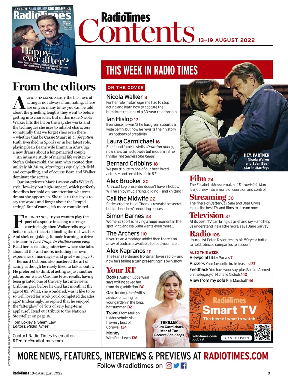 Radio Times Magazine - 13-19th August 2022 Subscriptions | Pocketmags