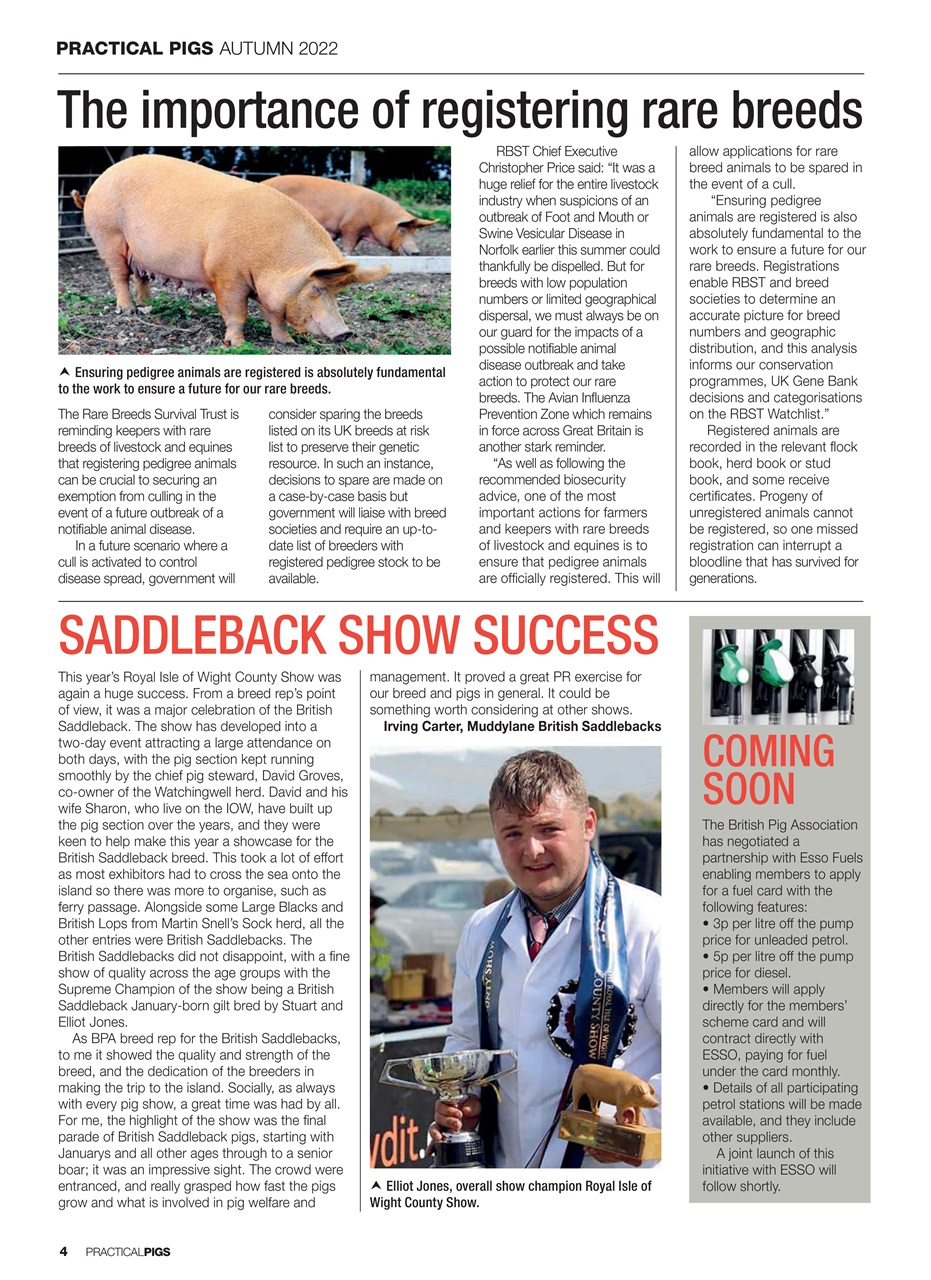Practical Pigs Magazine - Autumn 2022 Back Issue