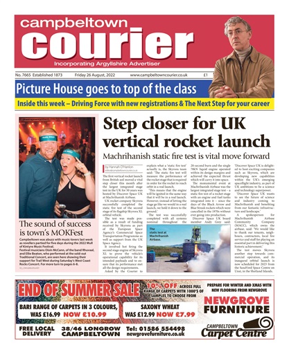 Campbeltown Courier Magazine - 26th August 2022 Back Issue