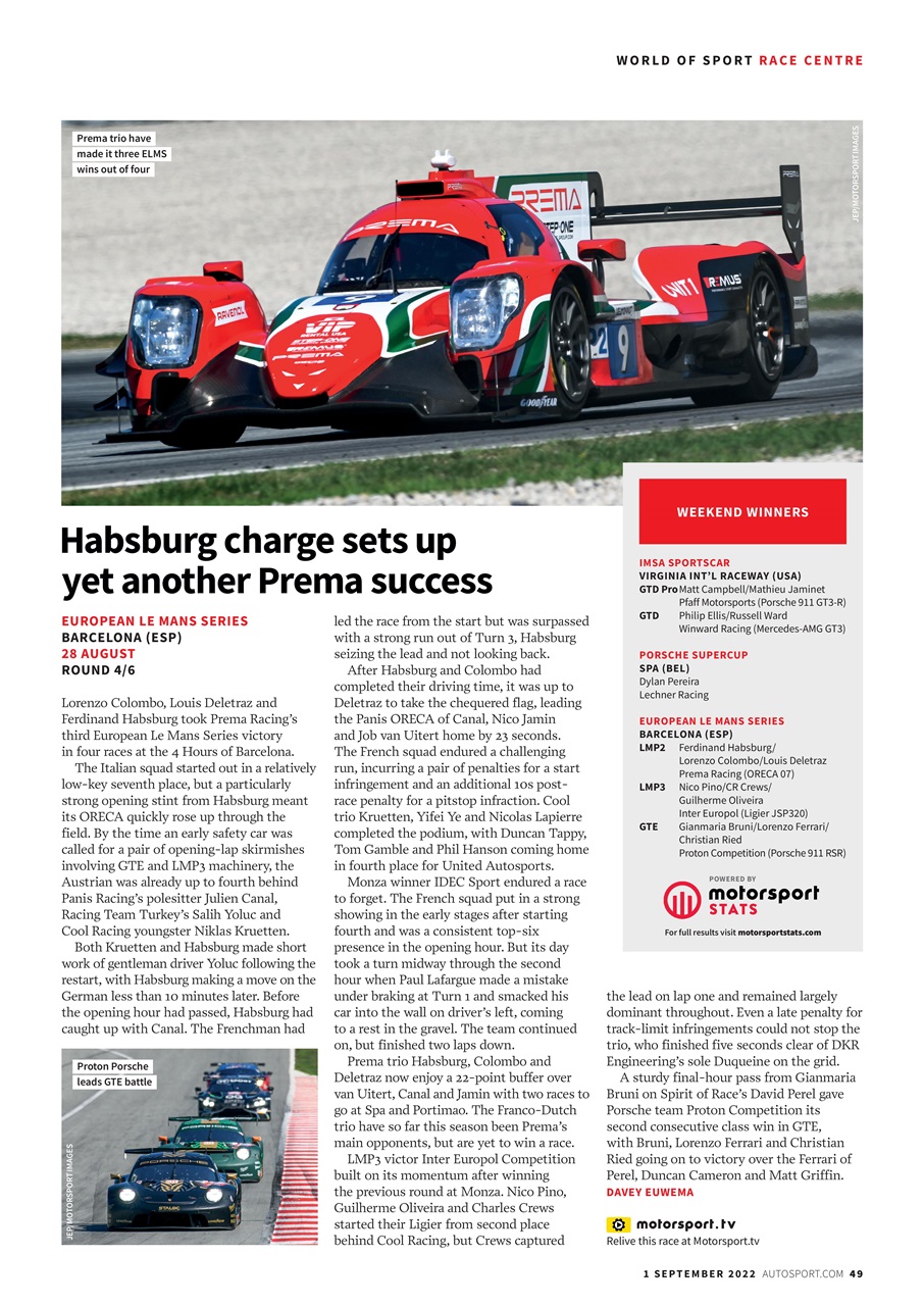 Autosport Magazine - 01 Sep 2022 Back Issue