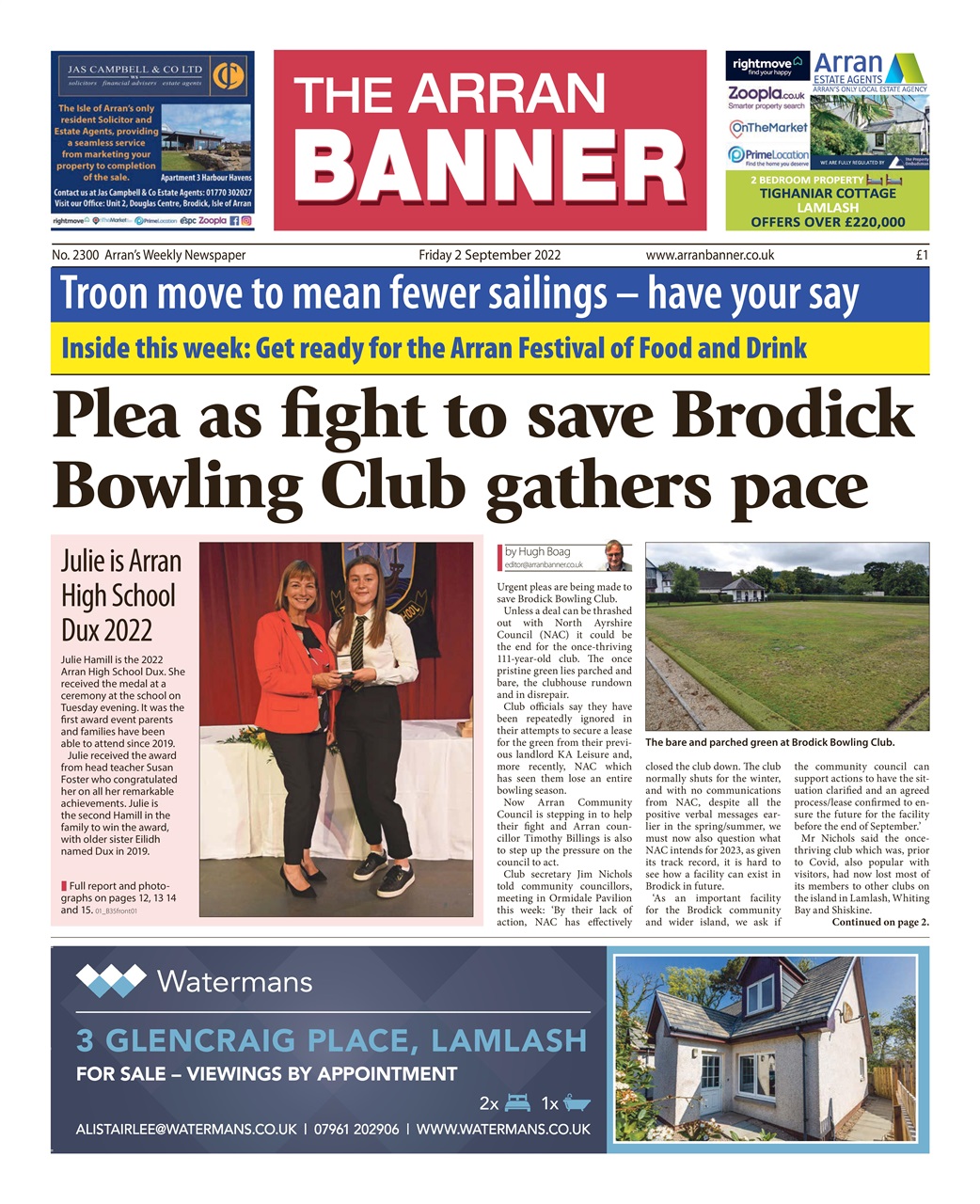 Arran Banner Magazine - 02/09/2022 Back Issue