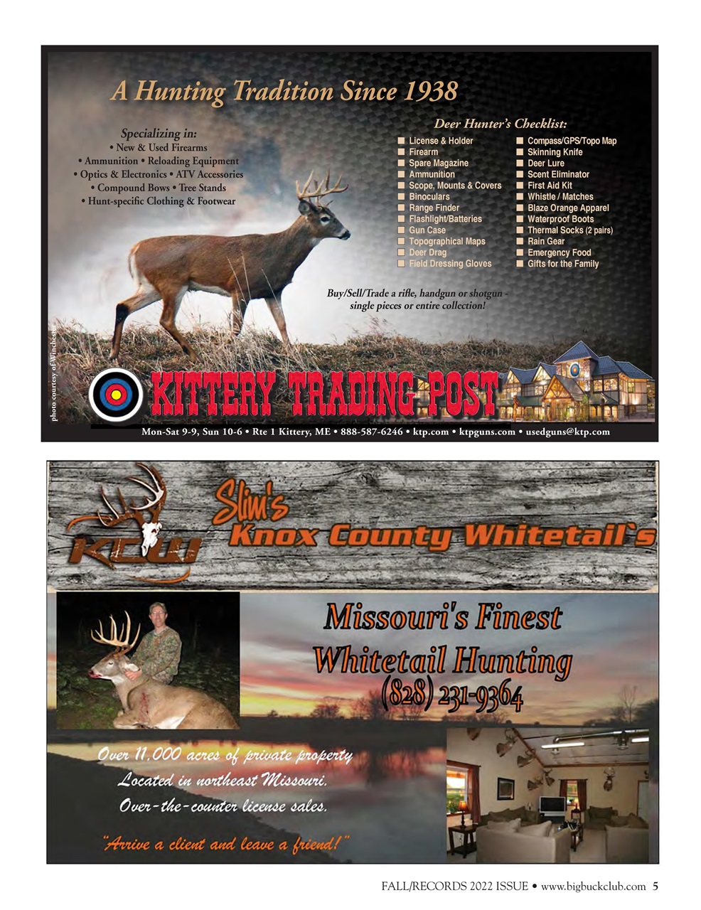 Northeast Big Bucks Magazine - Fall/Records 2022 Back Issue