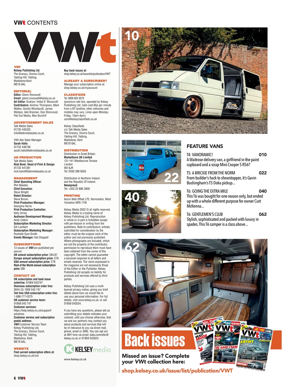 VWt Magazine - Issue 124 Nov 22 Back Issue