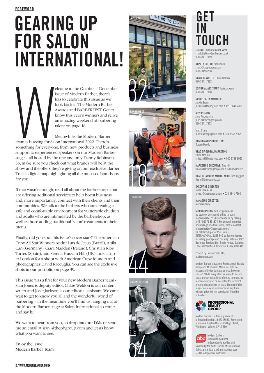 Modern Barber Magazine - October - December 2022 Subscriptions | Pocketmags