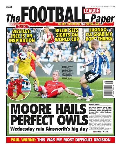 The Football League Paper Magazine - 25-Sep-2022 Back Issue
