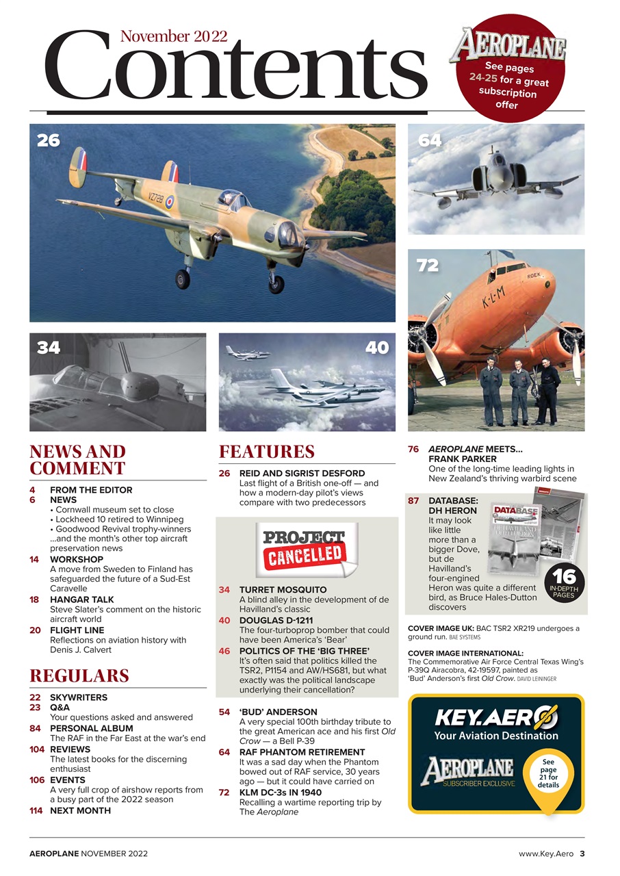 Aeroplane Magazine - November 2022 Subscriptions | Pocketmags