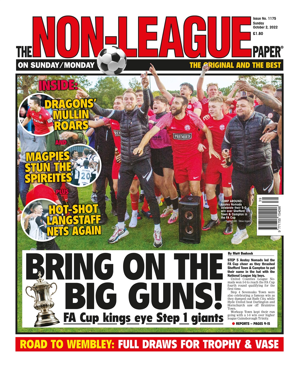 The Non-League Football Paper Magazine - 2 Oct 2022 Back Issue