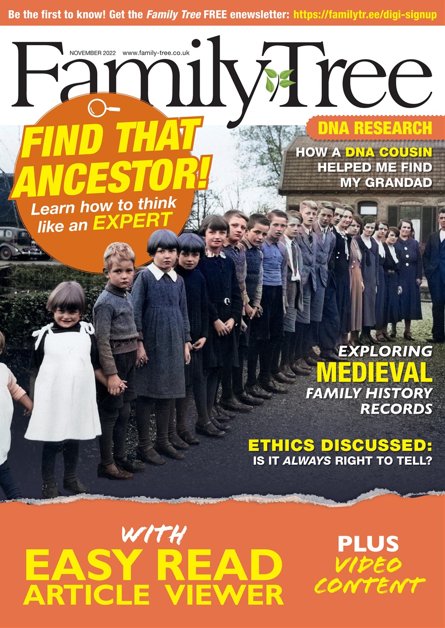Family Tree Magazine - November 2022 Back Issue