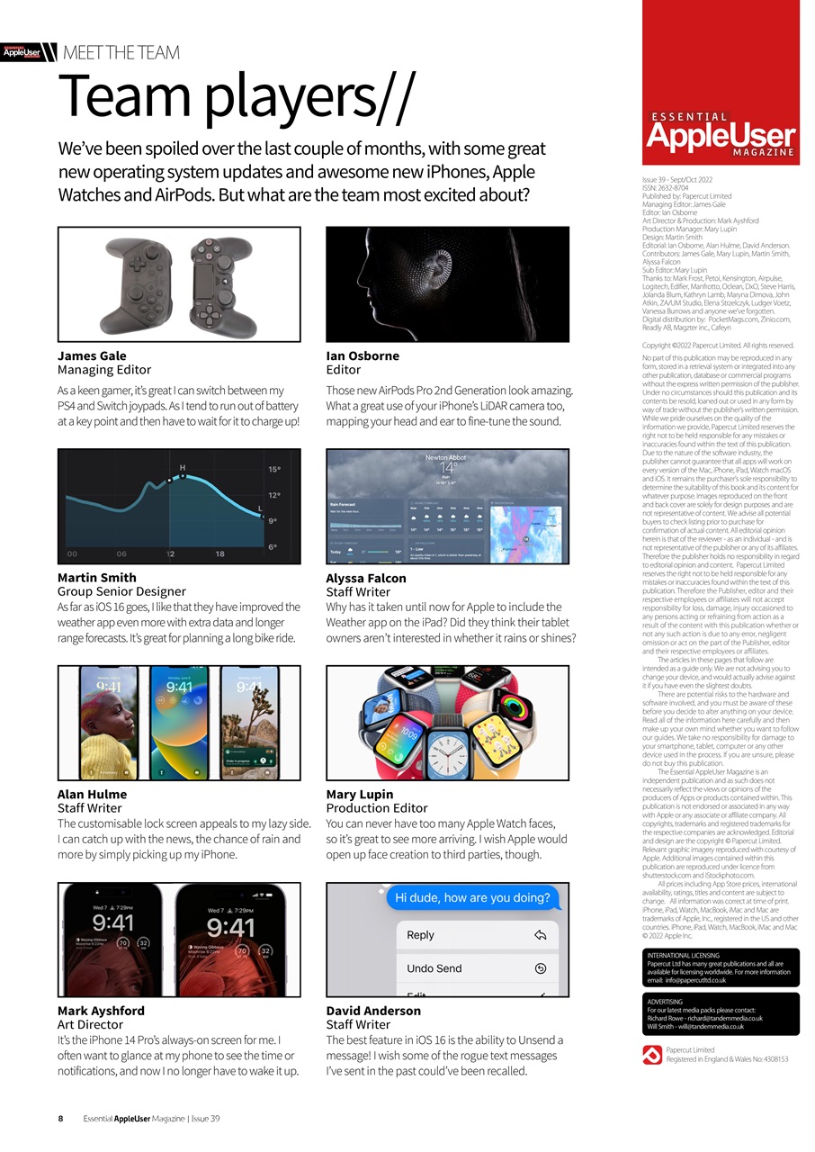 Essential Apple User Magazine - Sept/ October 2022 Subscriptions ...