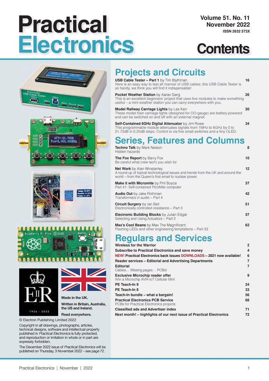 Practical Electronics Magazine - Nov-22 Back Issue