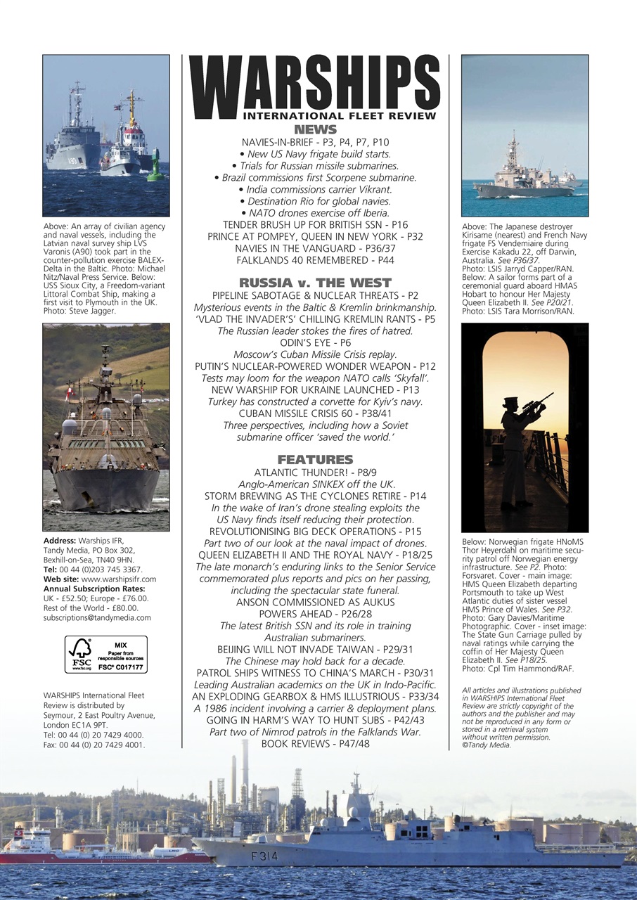 Warships International Fleet Review Magazine - November 2022 Back Issue