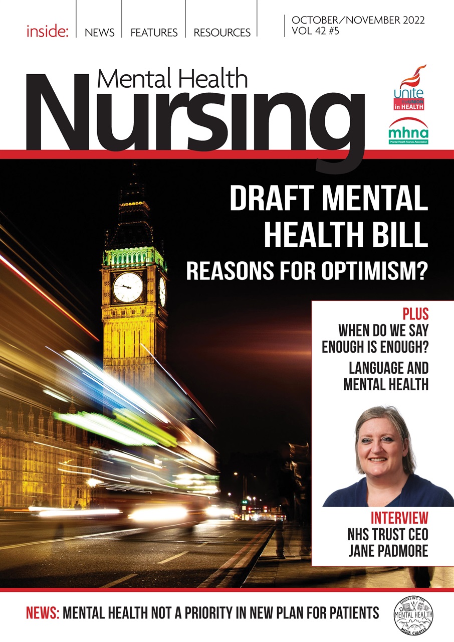 Mental Health Nursing Magazine - Oct/Nov 2022 Back Issue